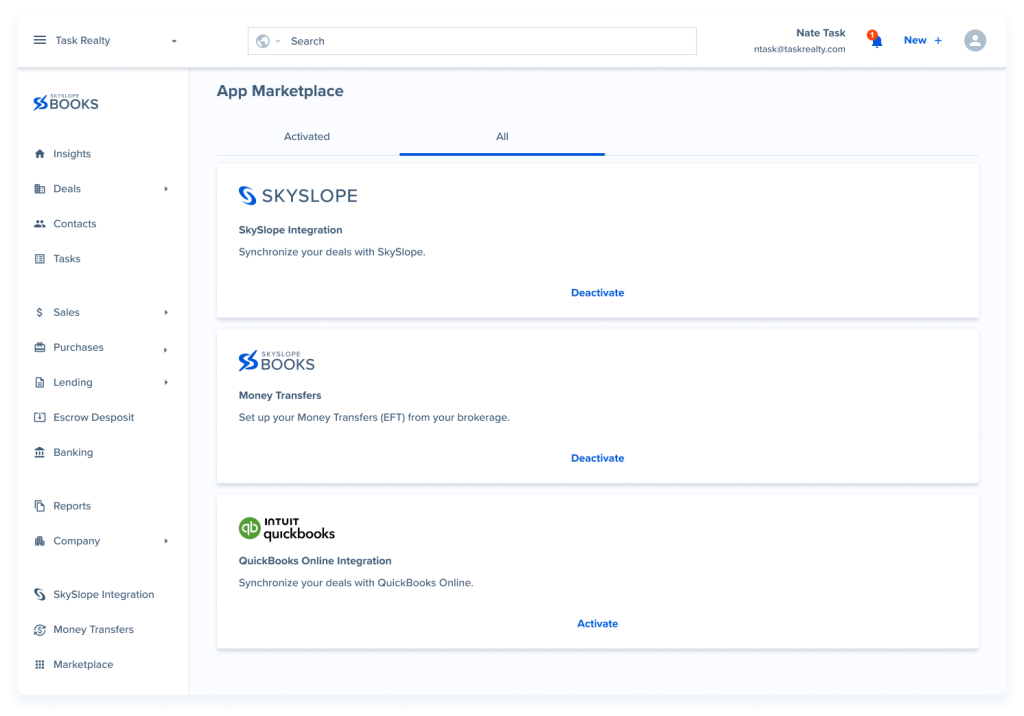 SkySlope Books | Best Real Estate Broker Back Office Software for Commissions